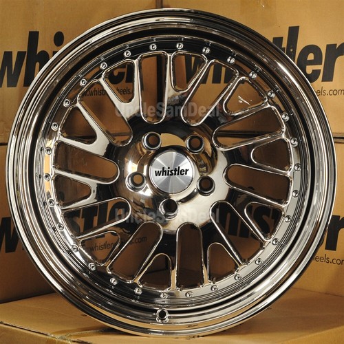 17x9 5x114.3 25 OFFSET WHISTLER SK1-T CHROME MESH SPOKES w/ RIVET 4 ...