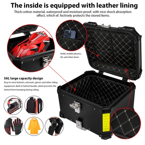 45L Motorcycle Luggage Waterproof Tail Box Scooter Trunk Storage Top ...