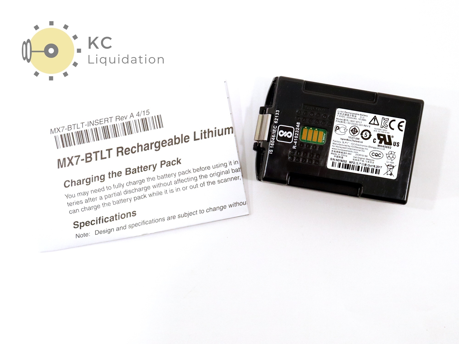 Honeywell LXE MX7 Scanner Battery 2550mAh Li-Ion 18.9Wh 2 Pack - MX7 ...