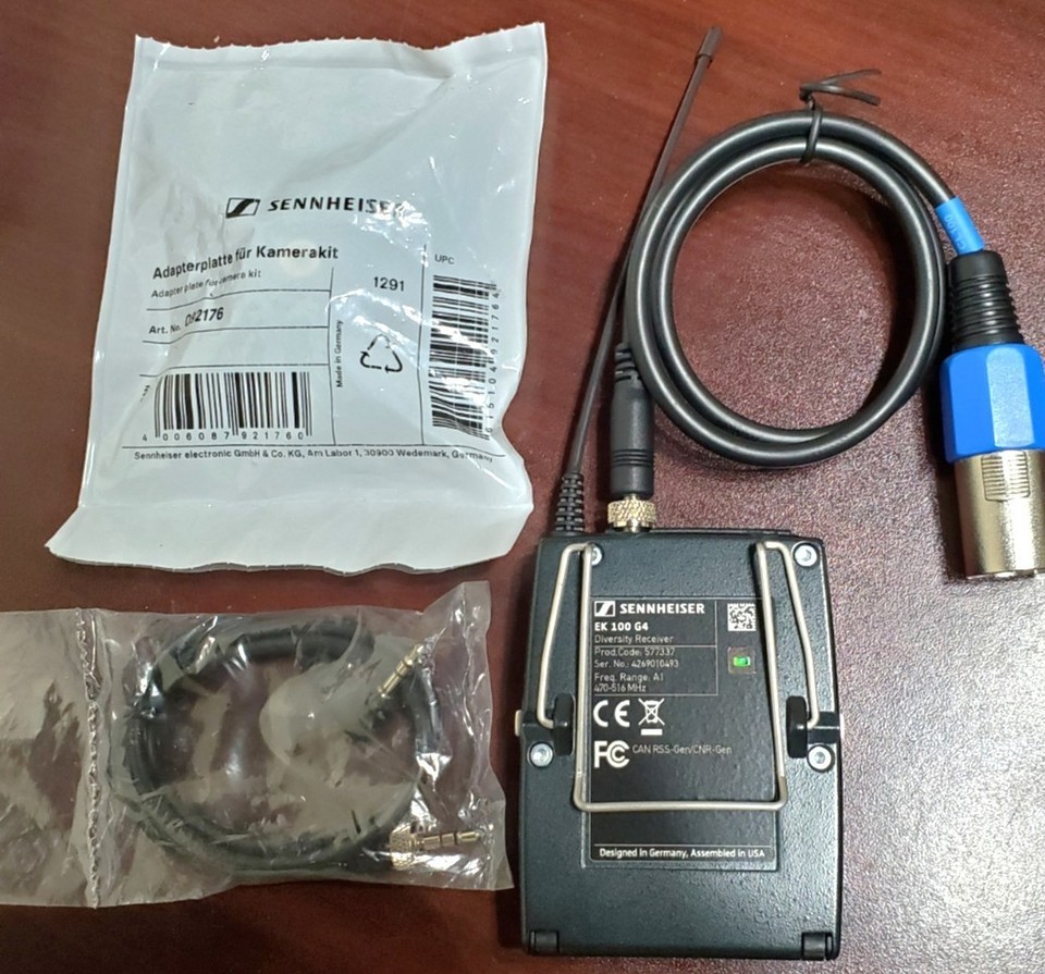Sennheiser EK100 G4 Portable Camera ENG Wireless Mic Receiver A1: 470 ...