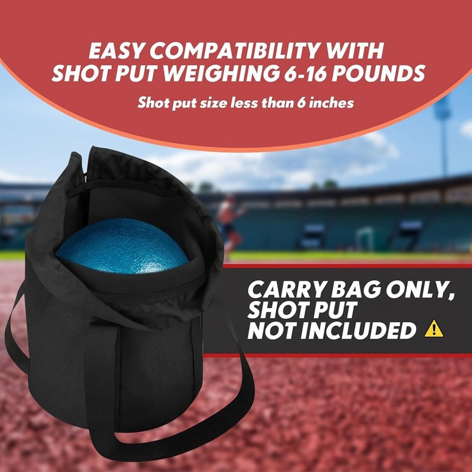 Shot Put Storage Bag with Handles & Foam Padding for Track & Field ...