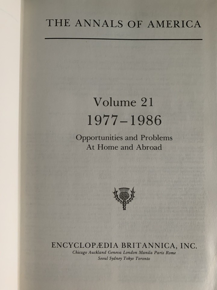 The Annals of America 21 Volume Encyclopedia - Blue Set - Hardcover | eBay