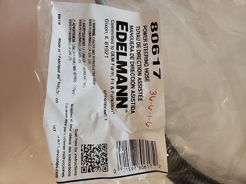 80617 Power Steering Pressure Hose, Black | eBay