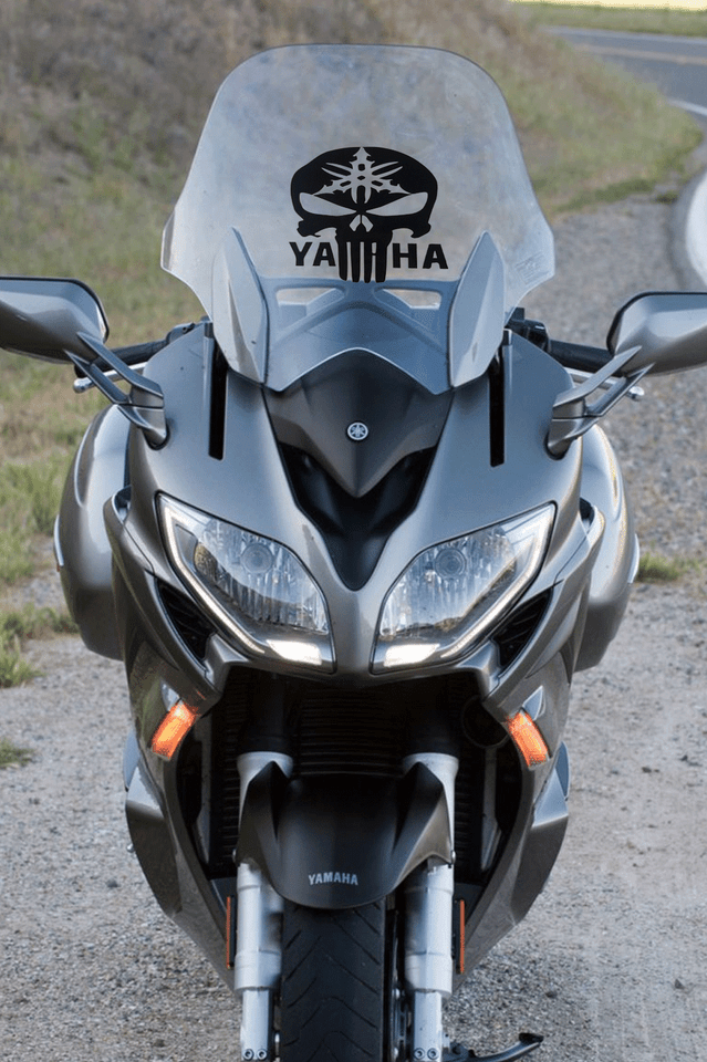 PUNISHER STYLE YAMAHA SKULL DECAL STICKER | eBay
