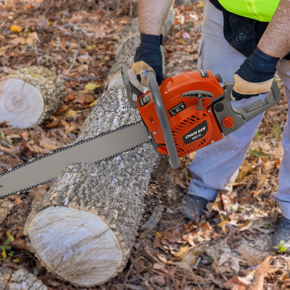 Handheld Cordless Petrol Chain Saw Gas Powered Chainsaw 60cc Gasoline ...