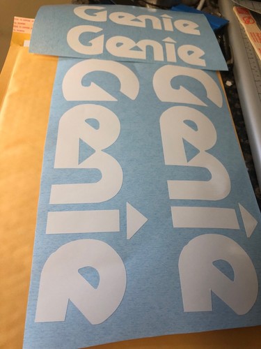 Genie Scissor Lift Decal white Vinyl decal Genie Decal (2) 12 x 3 " = 4 ...