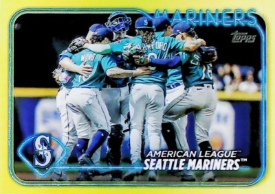 2024 Topps Series 1 YELLOW PARALLEL SP #241 SEATTLE MARINERS TEAM CARD ...