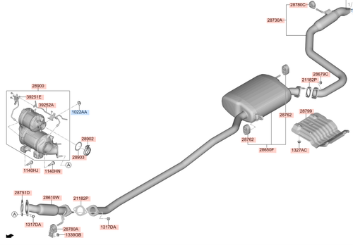 GENUINE BRAND NEW MUFFLER ASSY-FRONT SUITS KIA CARNIVAL 2023 2.2L ...