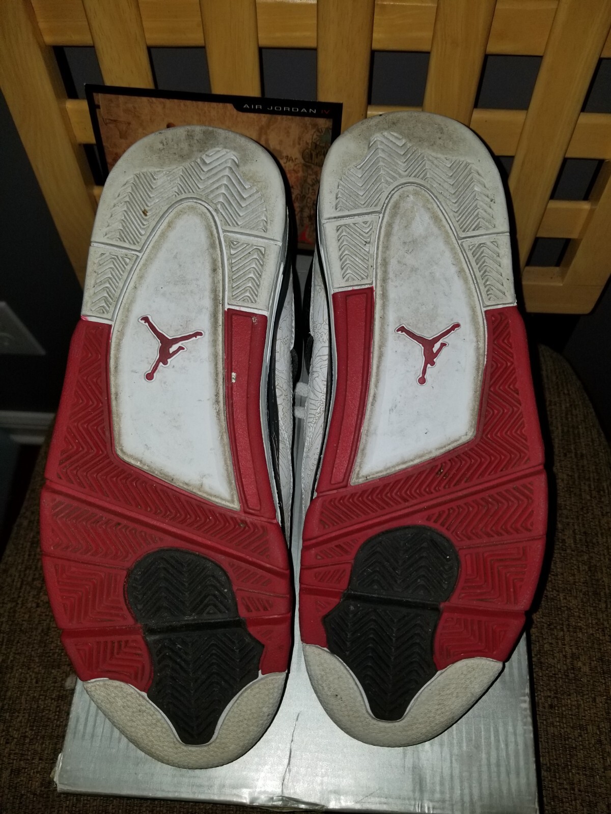 2005 Air Jordan Retro 4 Laser "Fire Red" Size 9 - Gem