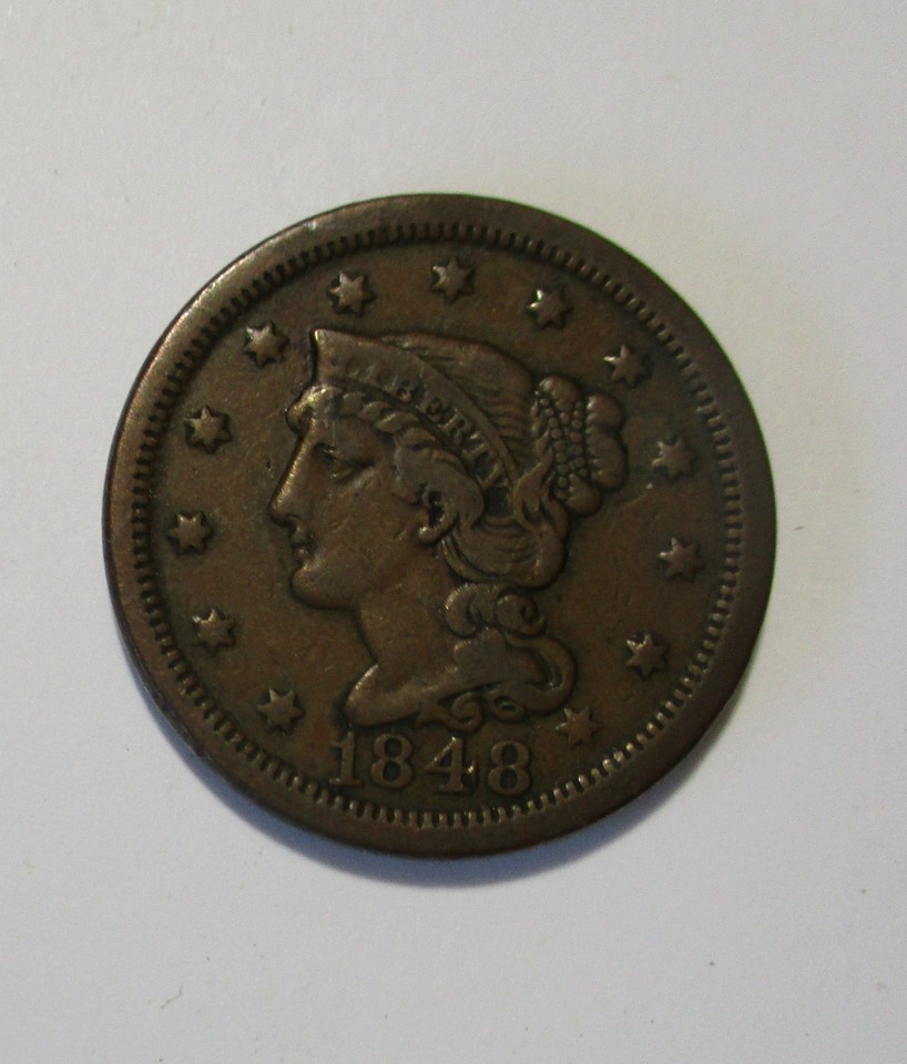 1848 Braided Hair Large Cent | eBay