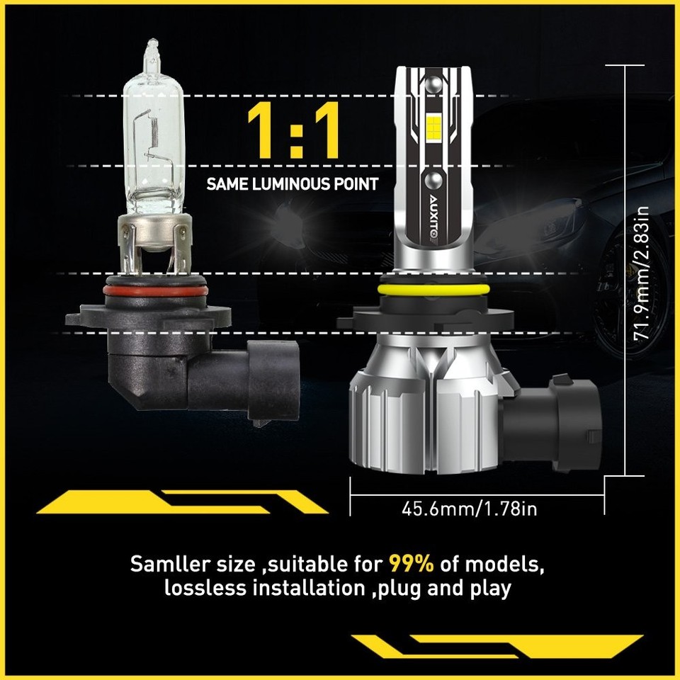 9005 HB3 LED Headlight Bulbs High Beam Ultra Bright Kit White Lamp ...