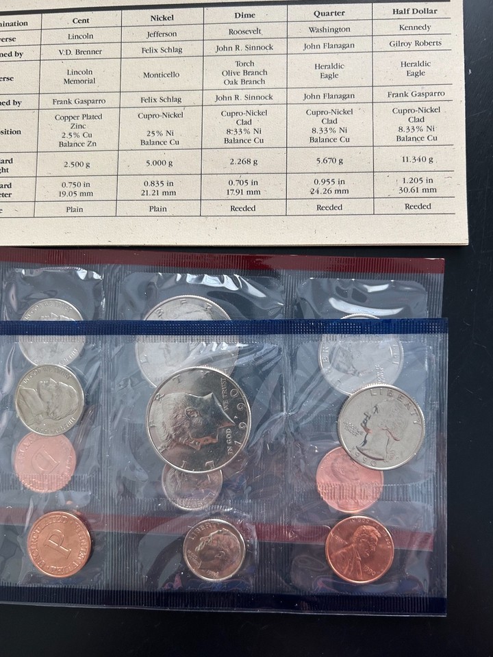 1990 P and D United States Mint uncirculated coin set with OGP and COA ...