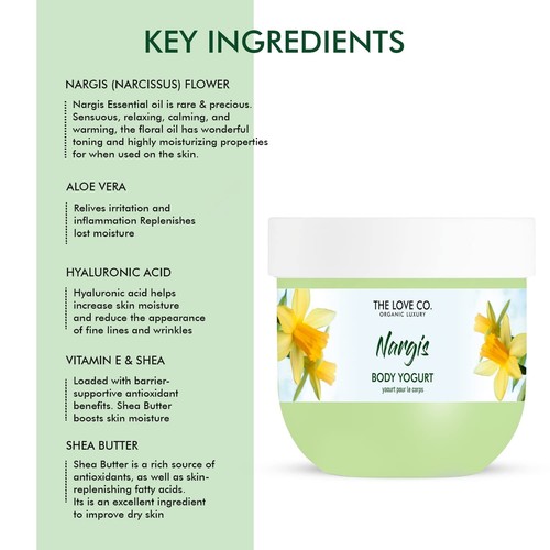 THE LOVE CO. Nargis Body Yogurt for 100% Organic Body Lotion 200gm_ | eBay