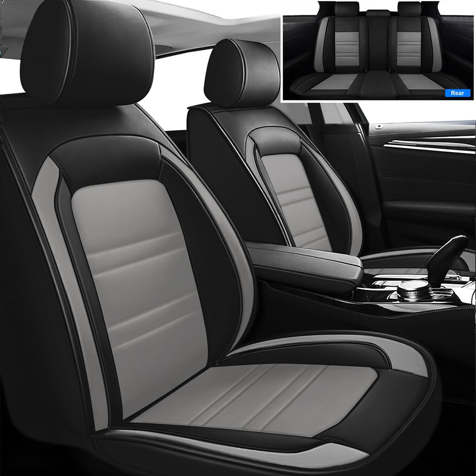 For Ford Car Seat Covers Leather 5-Seats Full Set Front Rear Protectors ...