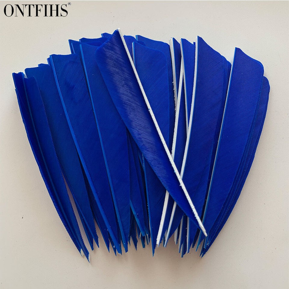 50PCS 4 Inch Dark Blue Shield Vanes Fletches Fletching Feathers RW LW ...