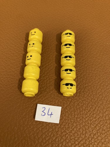 Lego vintage minifig 10 têtes 3626ap01, 3626bp04 usées et abimées 34 | eBay