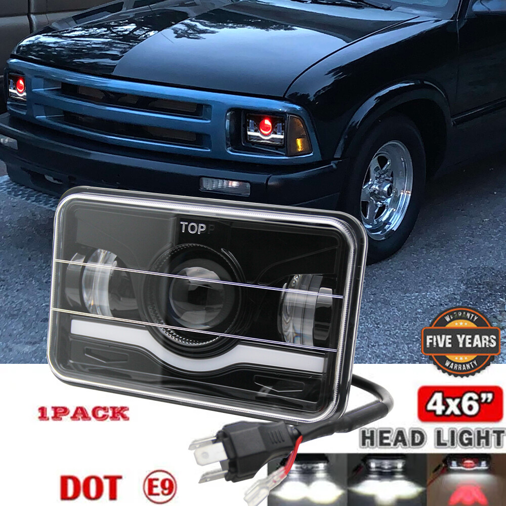 For Chevrolet S10 1995 1996 1997 4x6" LED Projector Headlight Hi/Lo ...