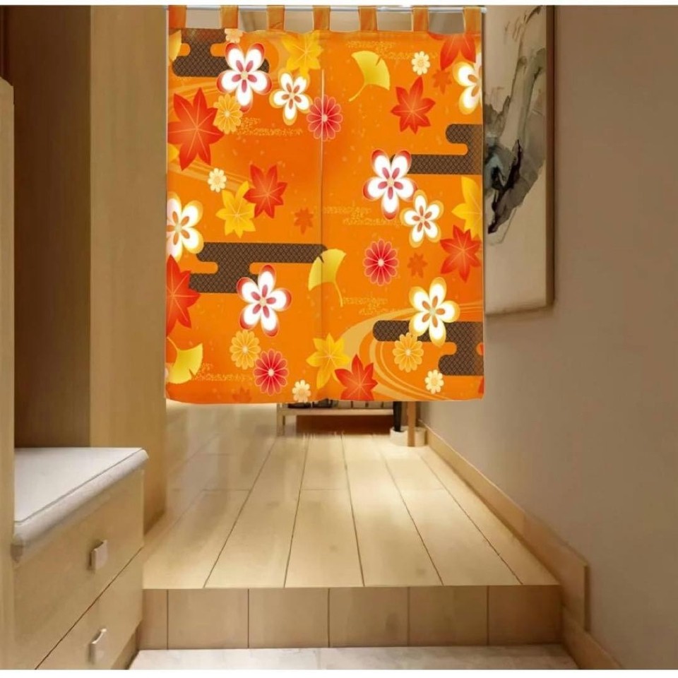 Banksy Noren Curtain Autumn Leaves Maple Shading 85x120cm | eBay