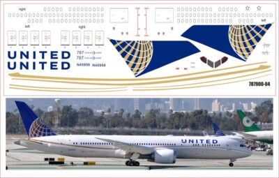 Boeing 787-900 United Airlines 1/144 PAS-DECALS 787900-04 New! | eBay