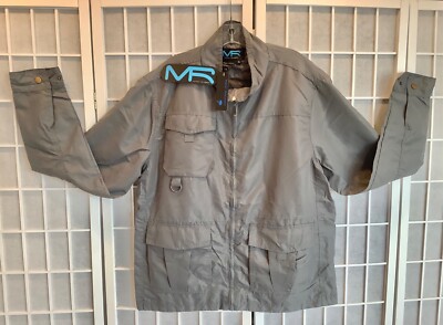 Mens Size XL Water Resistant Windbreaker Cargo-Style Gray Jacket by ...