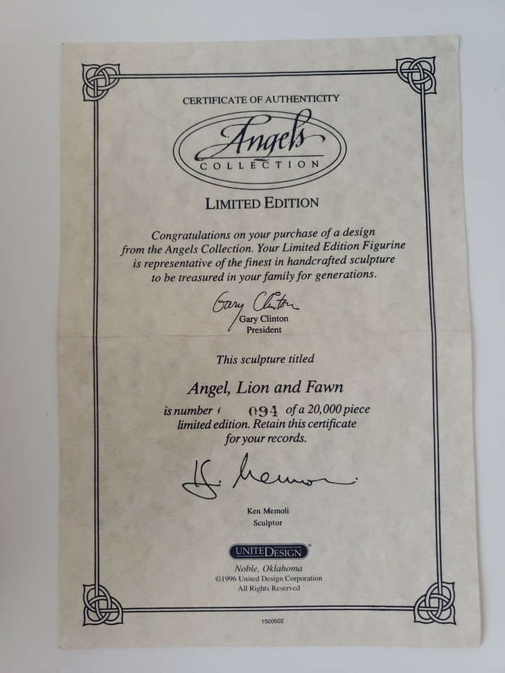 United Design Angels Collection Angel Lion and Fawn w/ COA | eBay