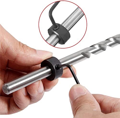 6mm Bore Drill Stop Drill Bit Depth Holder Set Screw Style Black Oxide ...