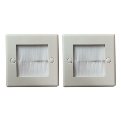 2Pcs Flush Brush Wall Plate Brush Single 1 Gang Wall Outlet Cable ...