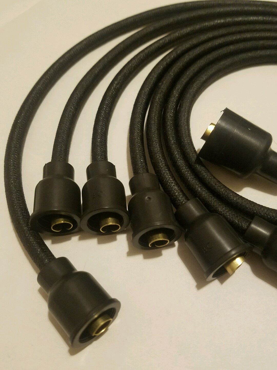 Copper Core Coil 7mm Cloth Covered Spark Plug Wire Set Vintage Wires ...