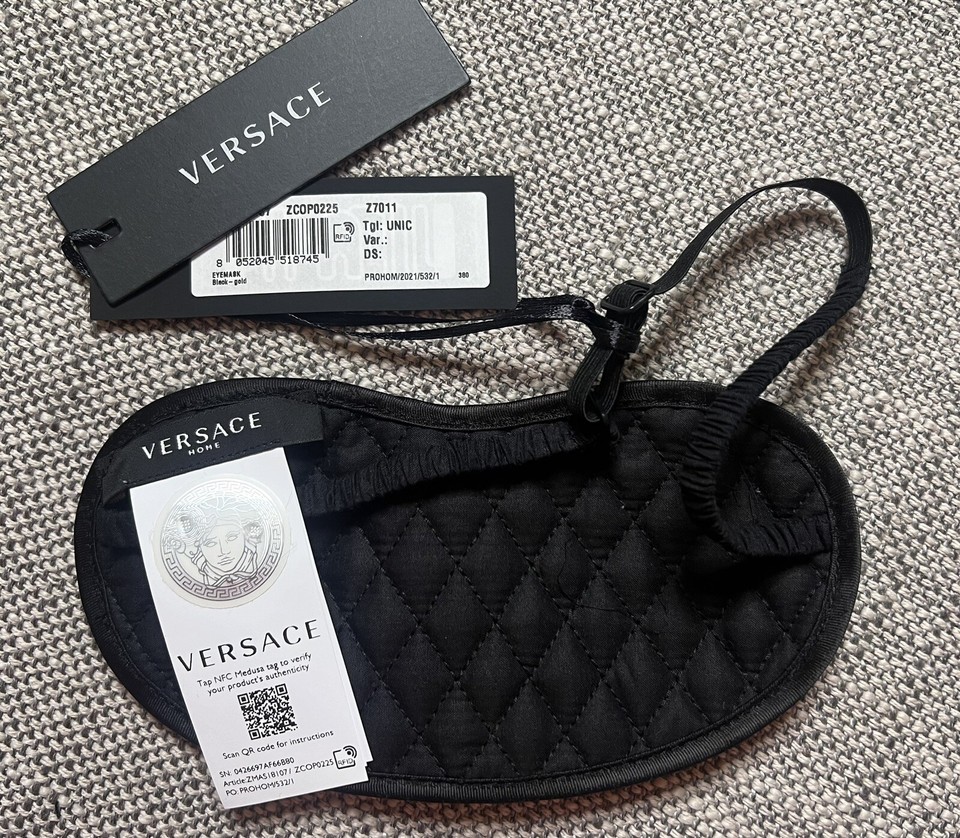 VERSACE MEDUSA SLEEP MASK BLACK & GOLD NEW WITHOUT BOX | eBay