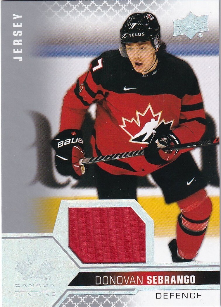 🏒 2022 UPPER DECK TEAM CANADA JUNIORS JERSEY - DONOVAN SEBRANGO #10 | eBay