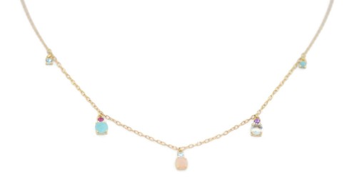 Tous Multi-Gem 18K Yellow Gold Necklace | eBay