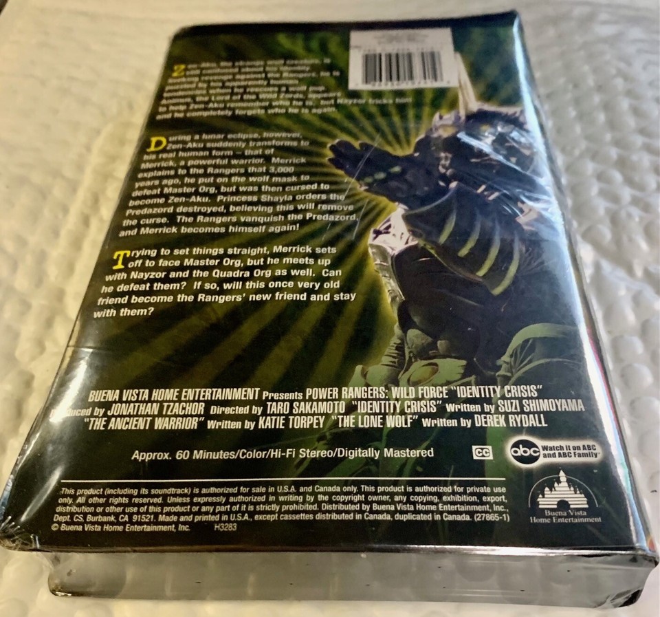 Power Rangers Wild Force Identity Crisis (VHS,2002,Clam Shell) RARE New ...