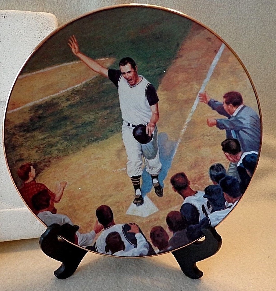 BRADFORD EXCHANGE "BILL MAZEROSKI-WINNING HOME RUN" PLATE,PORCLEAIN,COA ...