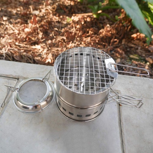 TOMSHOO Portable Folding Windproof Wood Burning Stove Compact Stainless ...