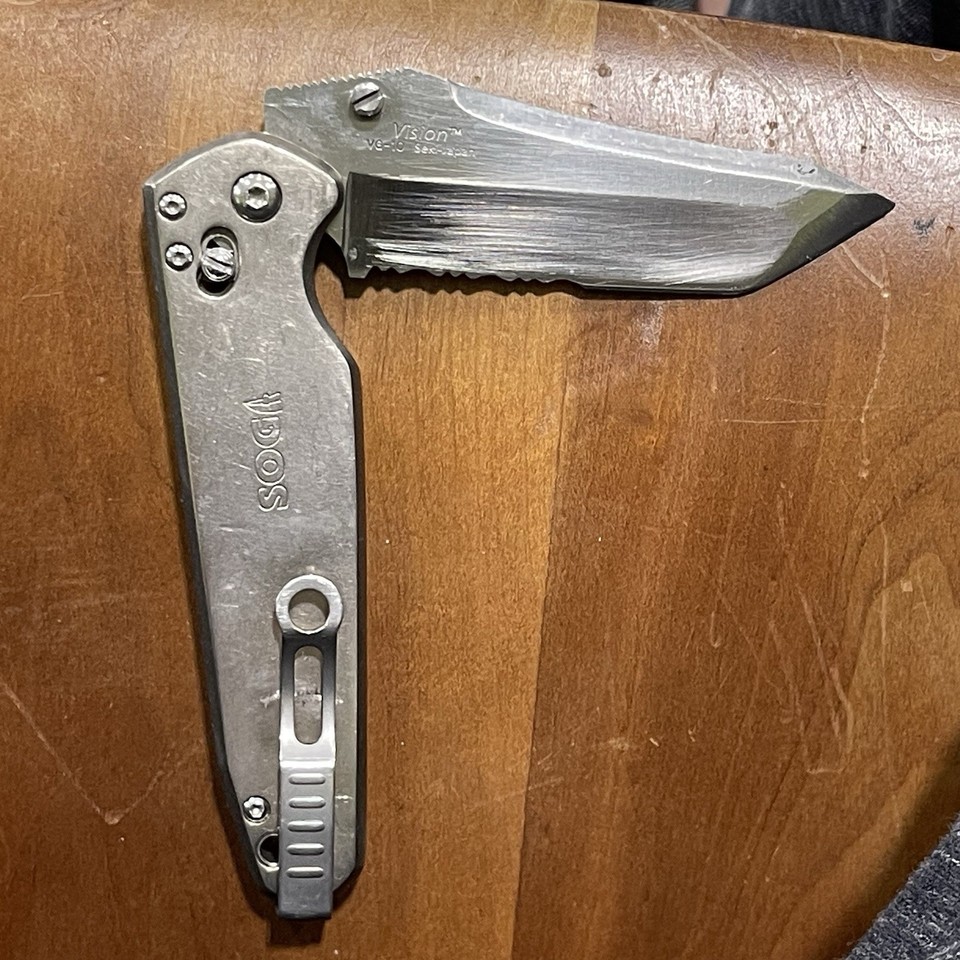 SOG SV68 Vision Folding Knife VG-10 Titanium Handle Japan 2009 | eBay