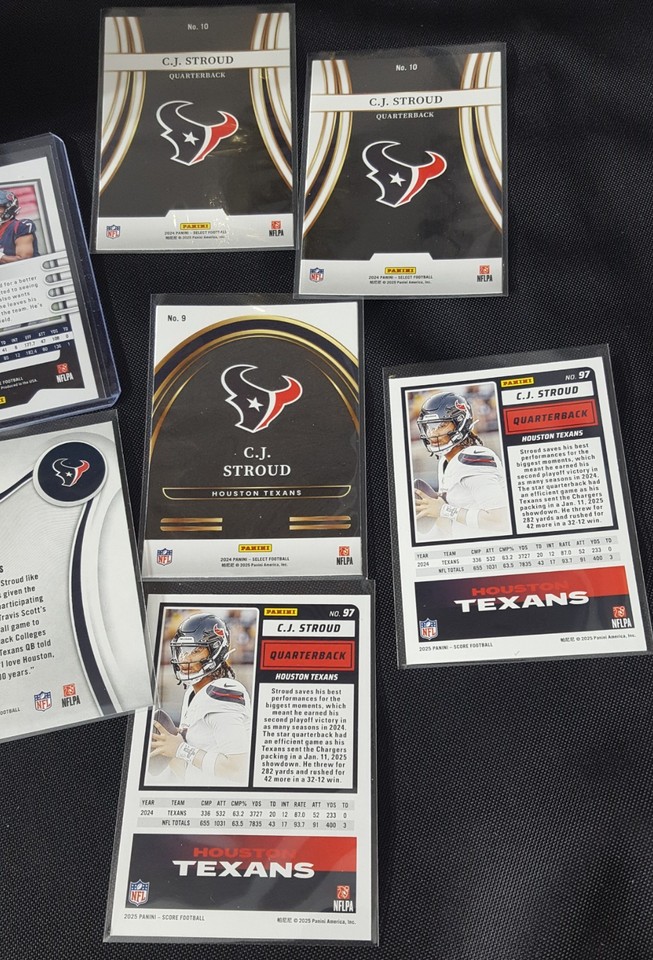 C.J. STROUD 'Texans' 2025 sealed tin + 17 cards 2 are rookies diff ...
