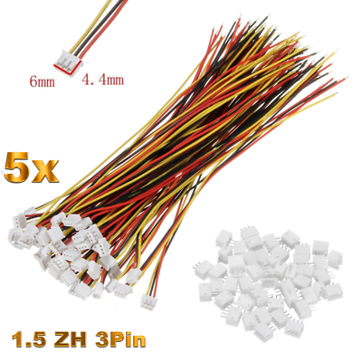 5x 3Pin ZH 1.5mm 1,5mm Mini Micro JST Servo Connector 15cm Cable 28AWG ...