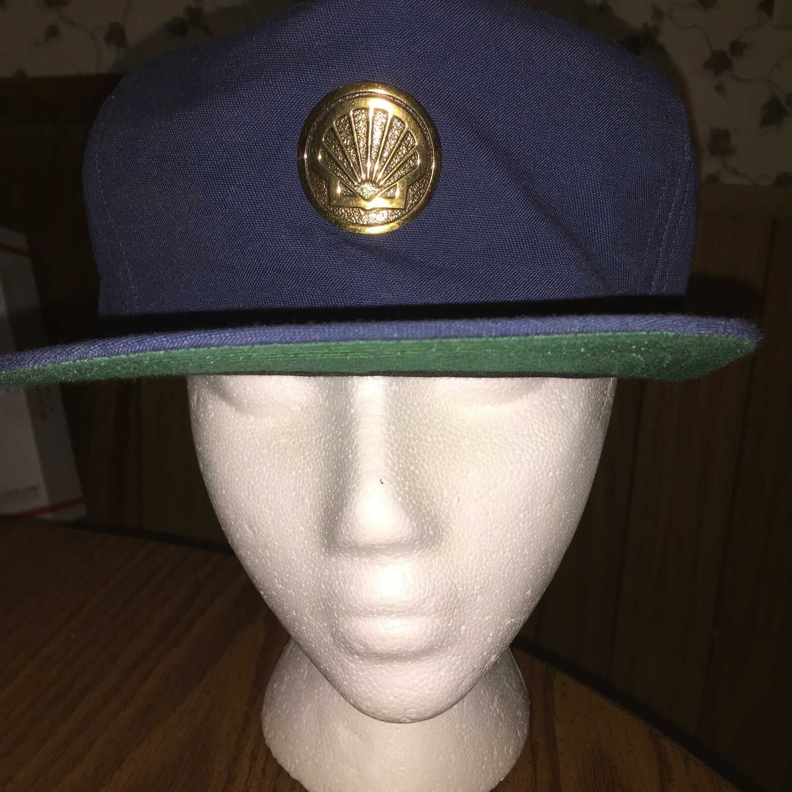 Vintage Shell Oil Gas Hat Cap Metal Logo VTG BTS Blue Station Service ...
