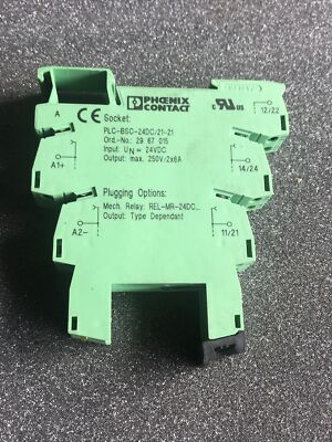 Phoenix Contact Relay Base 2966016 /PLC-BSC-24DC/21 SLIM Relay Base | eBay