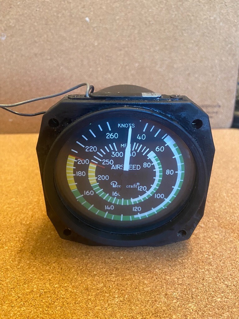 Beech A36 United Instruments Airspeed Indicator P/N 8030-B293 (0619-167 ...