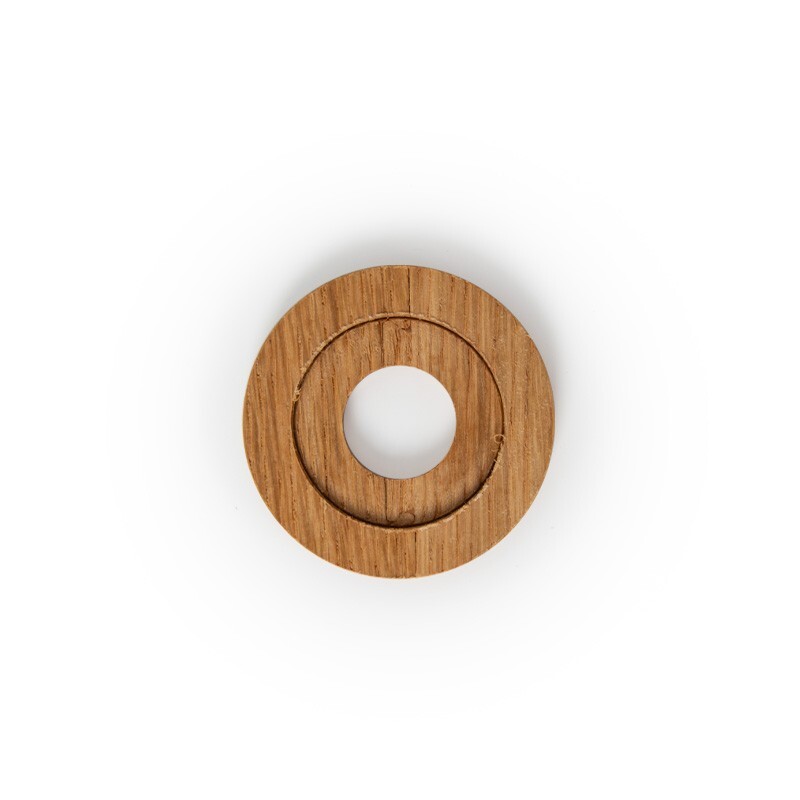 2 x solid wood 15 mm pipe covers OAK floor radiator pipe collars for ...
