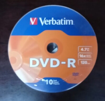 Verbatim #97901, DVD-R 4.7GB 16X Speed 120 Minutes, 10pk BRAND NEW ...