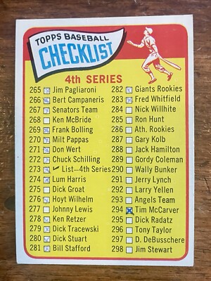 1965 Topps - Checklist 4th Series #273 Marked | eBay