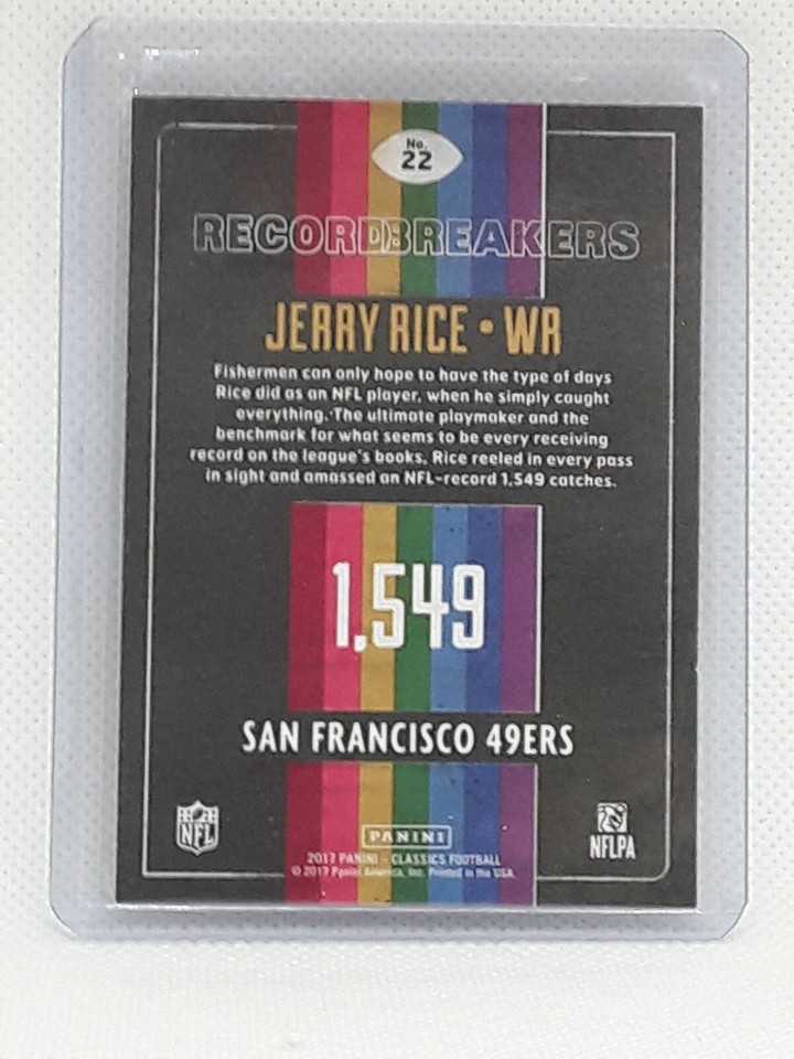 Jerry Rice 2017 Panini Classics Record Breakers - GLOSSY - San ...