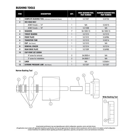 Hendrickson Trailer Suspension Bushing Installation Tool S-21307 for ...