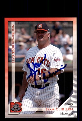 Signed Baseball Card Auto Stan Cliburn 2003 Grandstand New Britain Rock ...