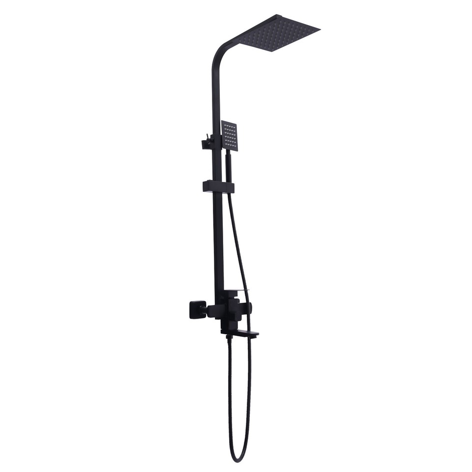 Shower Faucet Set System Rainfall Shower Head Combo w/Mixer Valve Kit ...