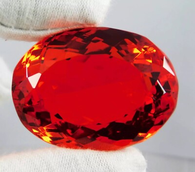 Mexican Fire Opal Red Orange Oval Cut Certified 128-130 Ct Huge Natural ...