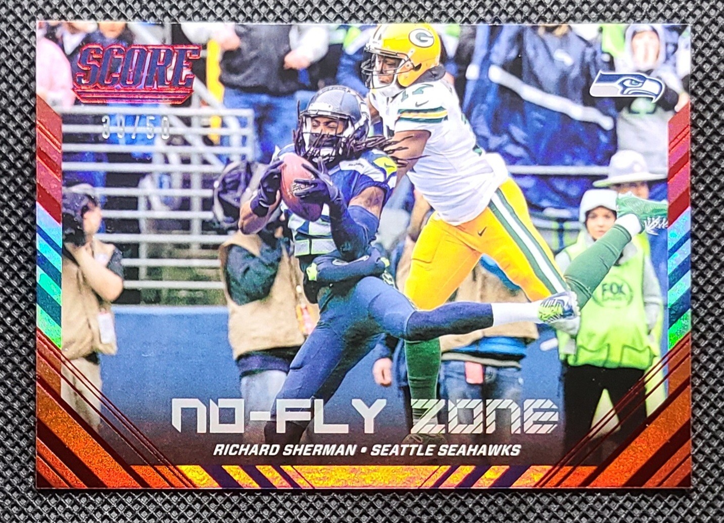 2016 Panini Score Richard Sherman No-Fly Zone Jumbo Red Foil /50 #1 ...