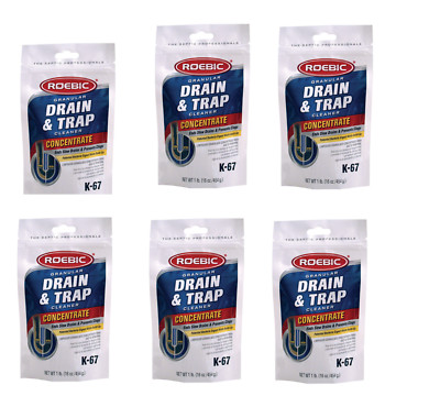 6 Pack Roebic K-67 Granular Drain & Trap Cleaner 1 lb. | eBay